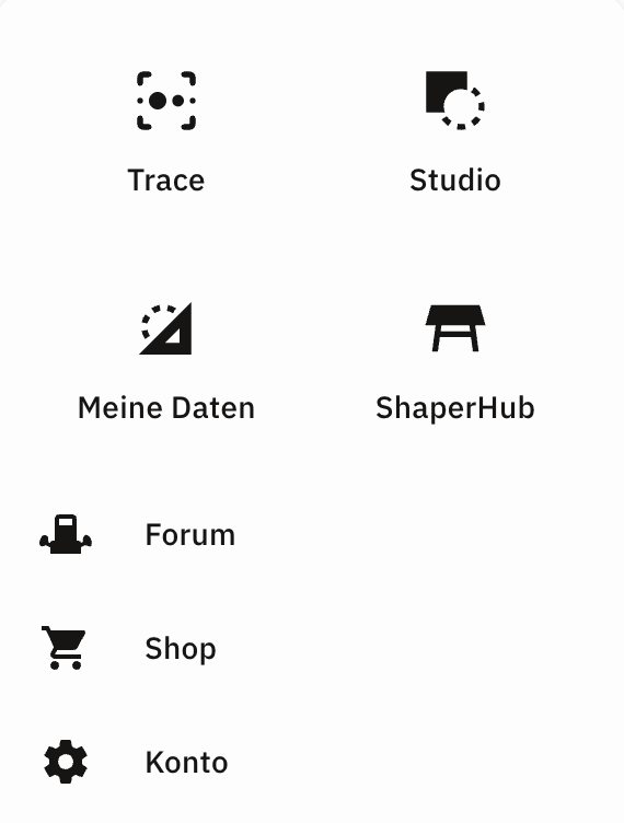 Verwalten von Shaper Studio-Dateien über dein Shaper-Konto
