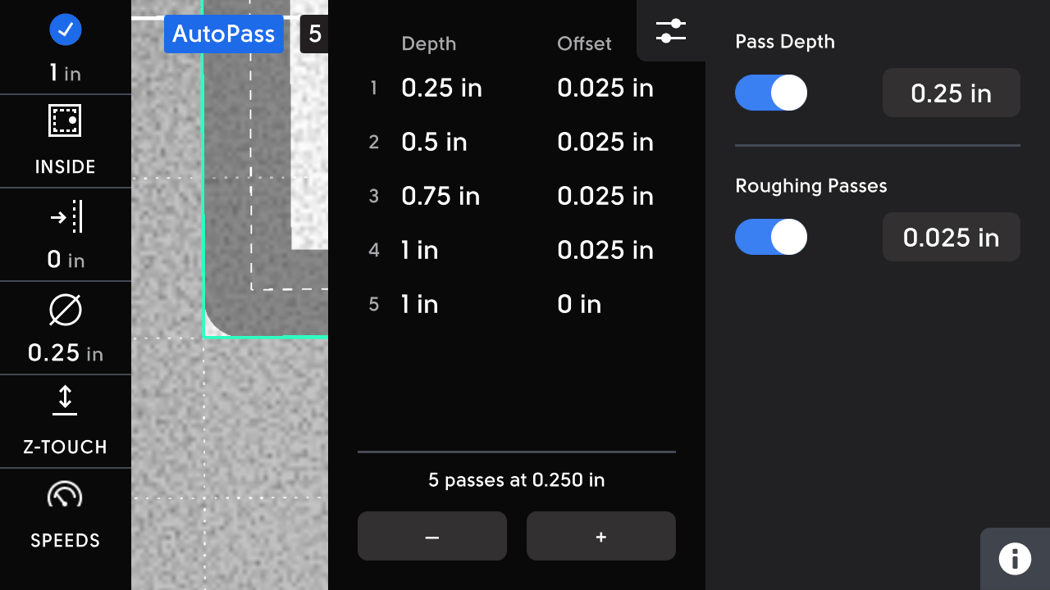 Modifying the Pass Depth