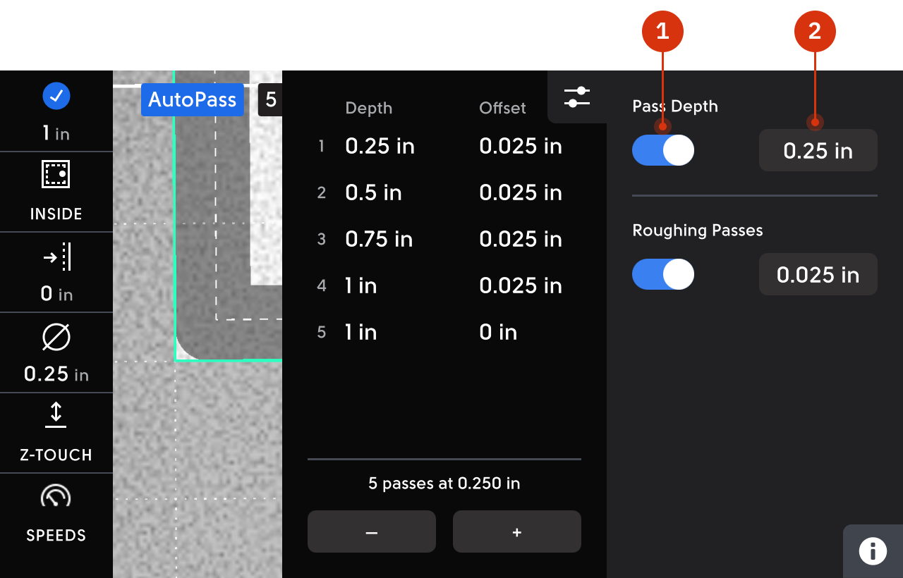 Modifying the Pass Depth