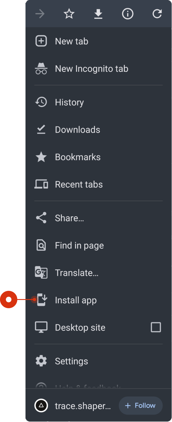 Creating a Shortcut to Trace