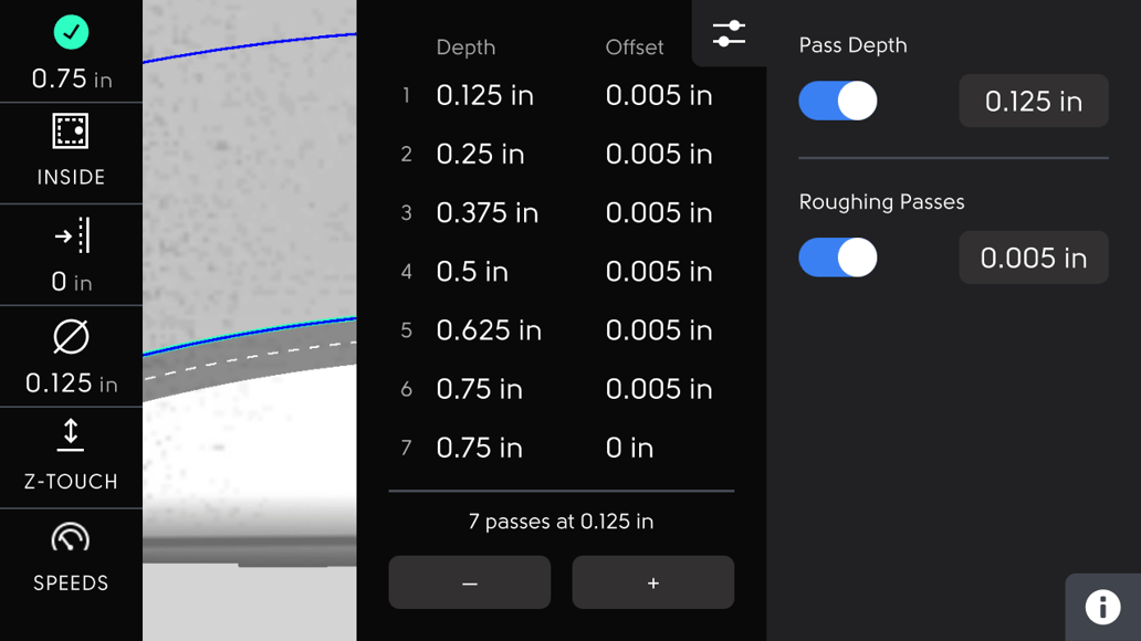 Advanced Cut Settings